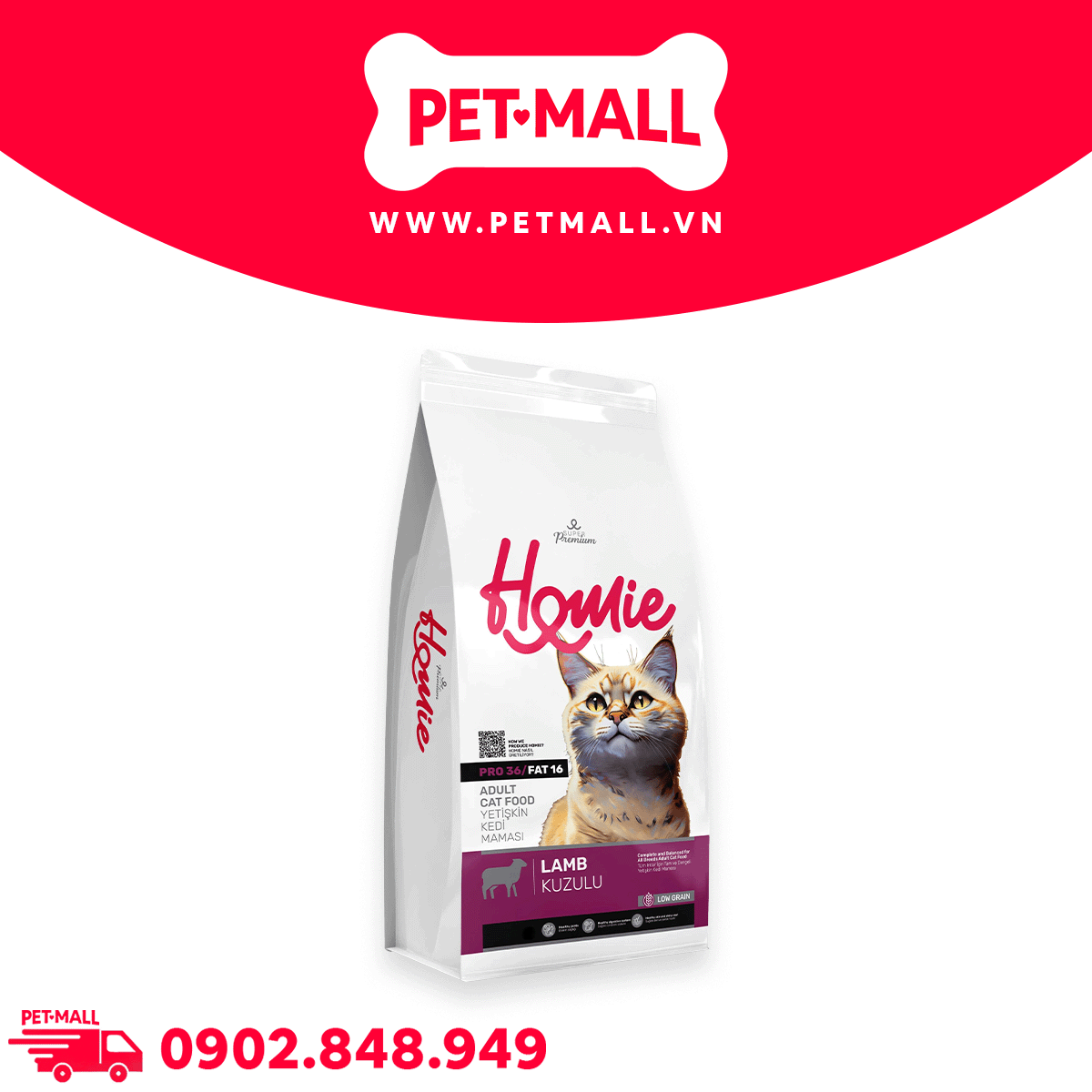 Thức ăn mèo Homie Adult Cat - Lamb 1.5kg - Mèo lớn vị cừu Petmall ...