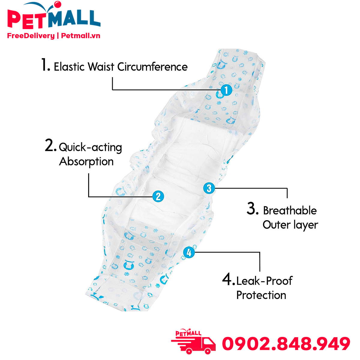 Tã cho chó đực Sentee Disposable Male Dog Diapers Size L | 45-60cm - 1 ...