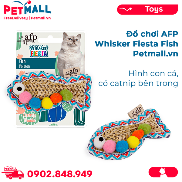 Đồ chơi AFP Whisker Fiesta Fish - Hình con cá, có catnip bên trong Pet ...