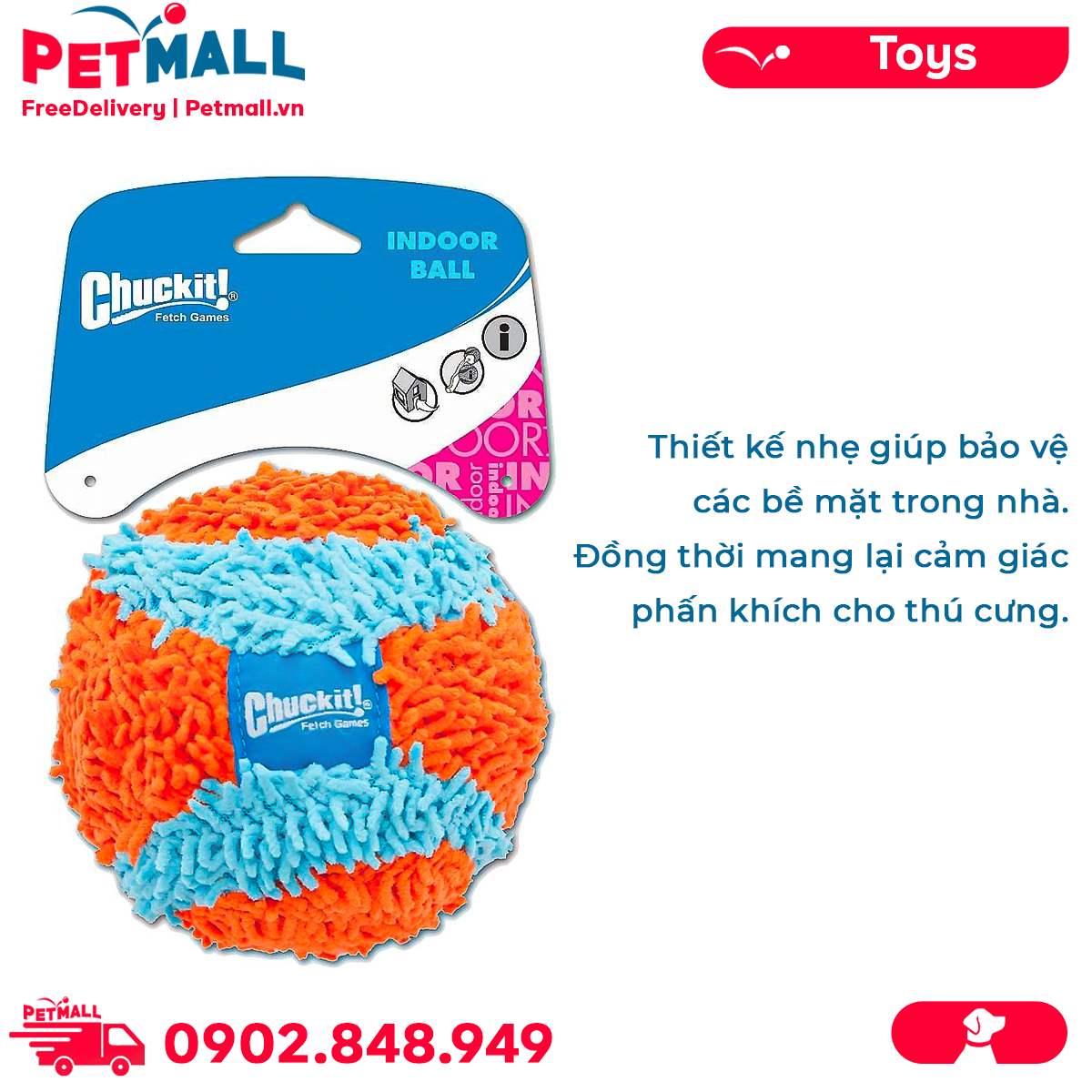 Đồ chơi Chuckit! Ultra Duo Tug Ball Small Size - Banh đôi cao su dây t ...