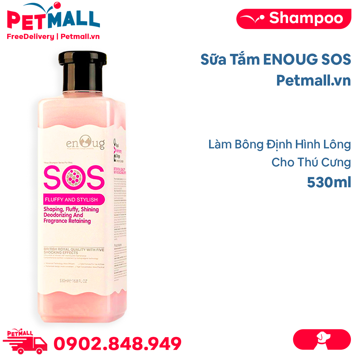 ENOUG SOS - Sữa Tắm SOS Làm Bông Định Hình Lông Cho Thú Cưng 530ml ...