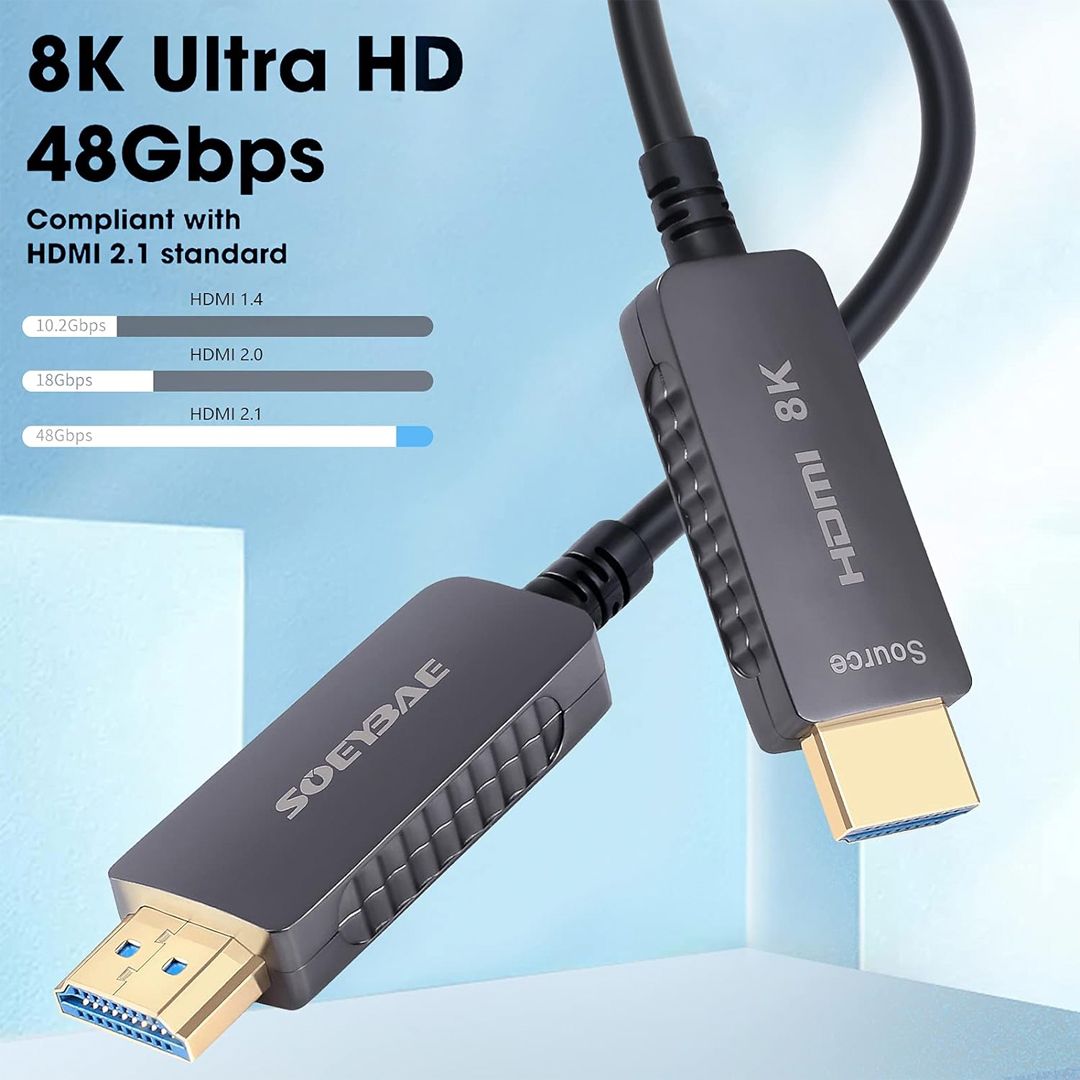 8K HDMI Cable Fiber Optic Cable HDMI- Compatible 2.1 8K 60Hz (20M) - Pustudio.vn