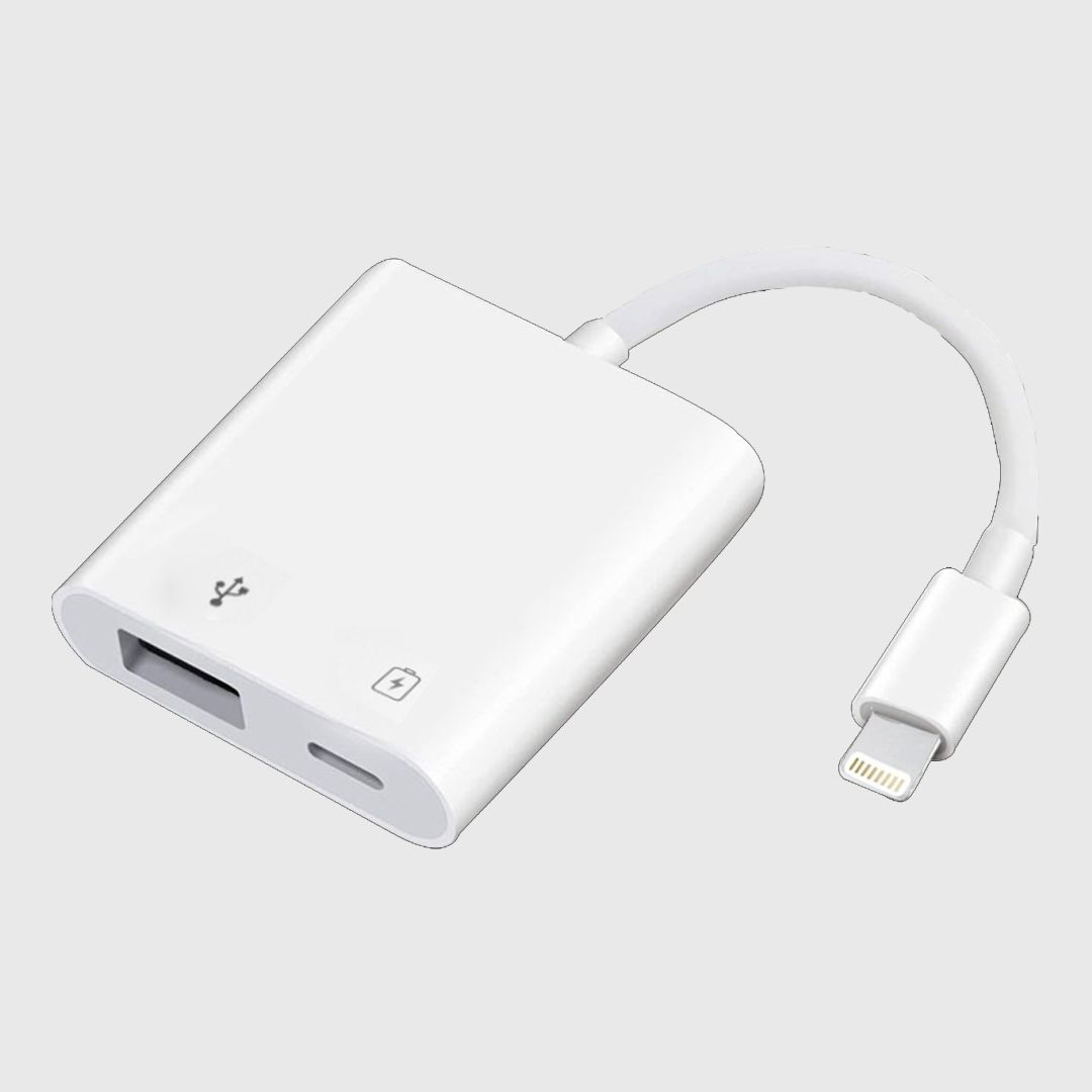 Cáp OTG USB Lightning to USB 3.0 kèm lỗ sạc pin chính hãng - Pustudio.vn