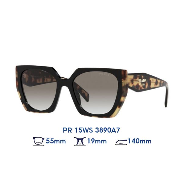 Kính mát PRADA PR 15WS 3890A7 Đồi mồi vàng Chữ nhật 2025 | Giảm 20% ...