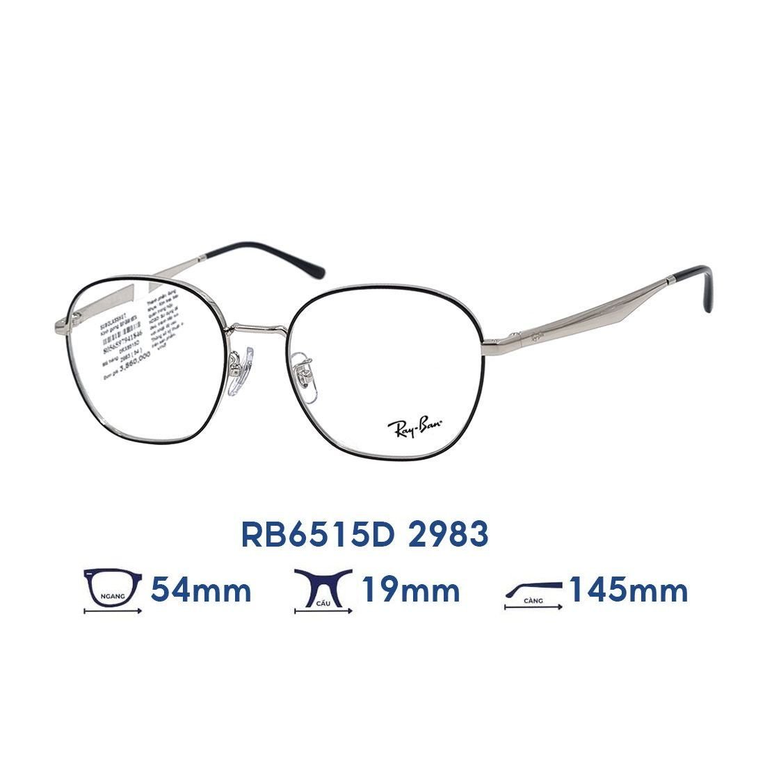 Ray-Ban RB6515D là một thiết kế gọng kính thuộc dòng optical (kính cận ...