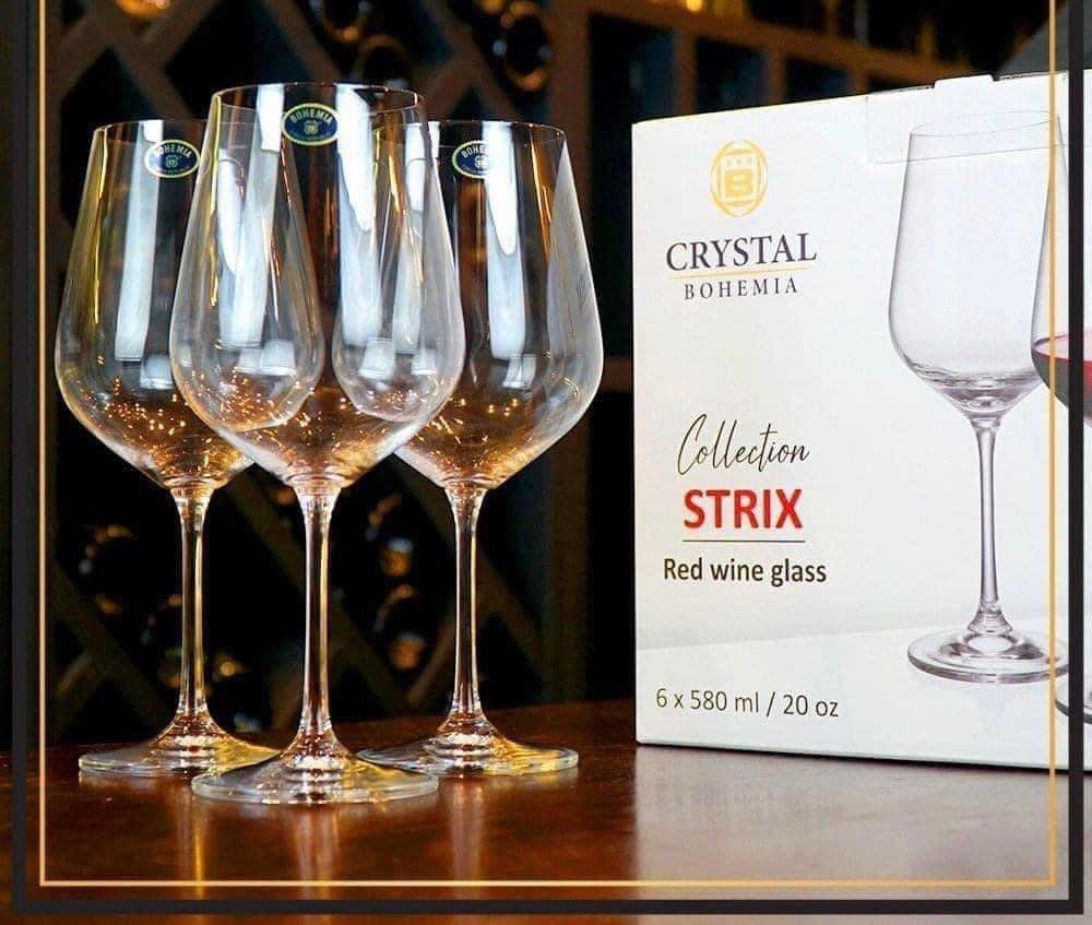 Bộ 6 Ly Rượu Vang Crystal Bohemia Strix 580ml