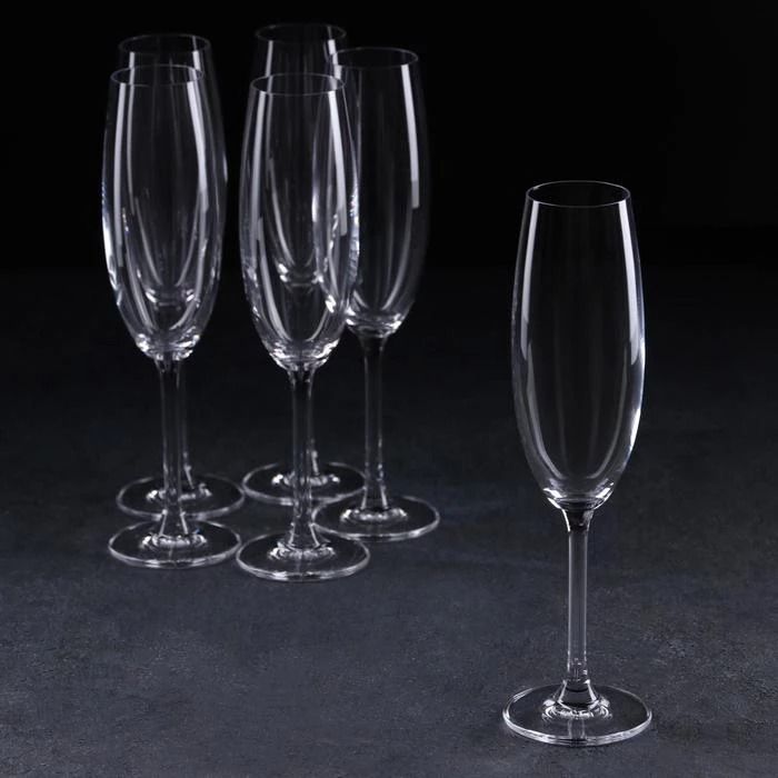 Set 6 Ly uống rượu vang trắng Bohemia Colibri 220 ml Champagne Flute 6