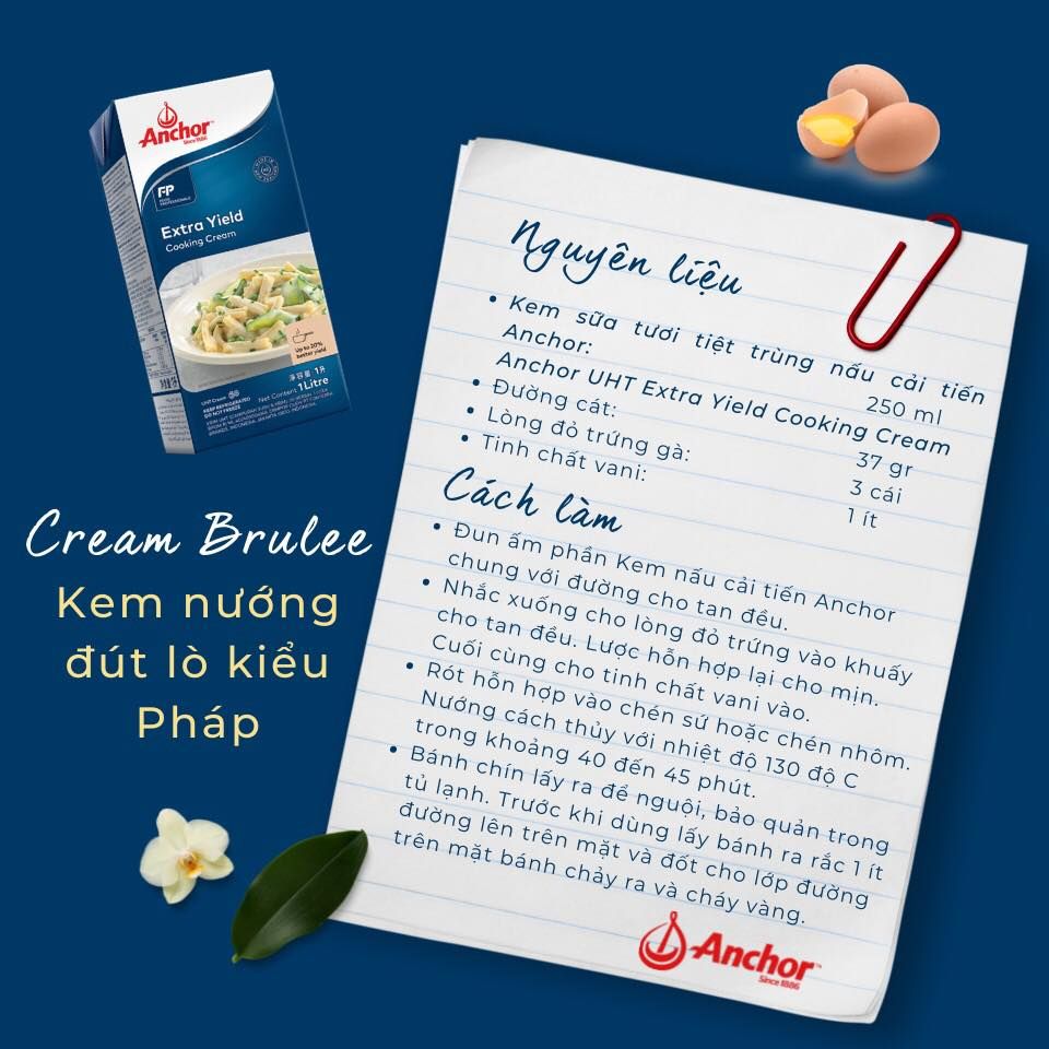 Kem sữa tươi tiệt trùng nấu Cooking Cream Anchor - Hộp 1L – Tropicana