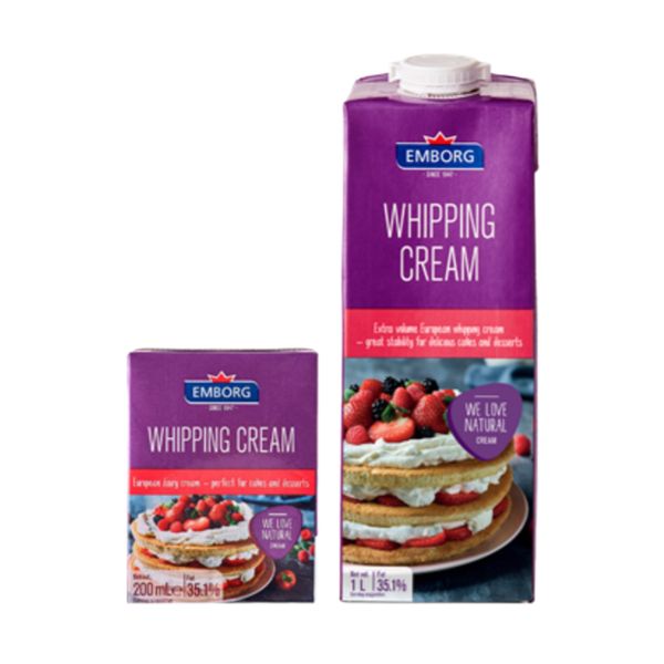 Whipping cream Emborg (35% FAT) - Hộp 1L & Hộp 200ML – Tropicana