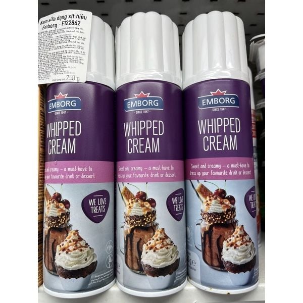 Kem tươi dang xịt Emborg - Whipped Cream - Chai 250ml – Tropicana