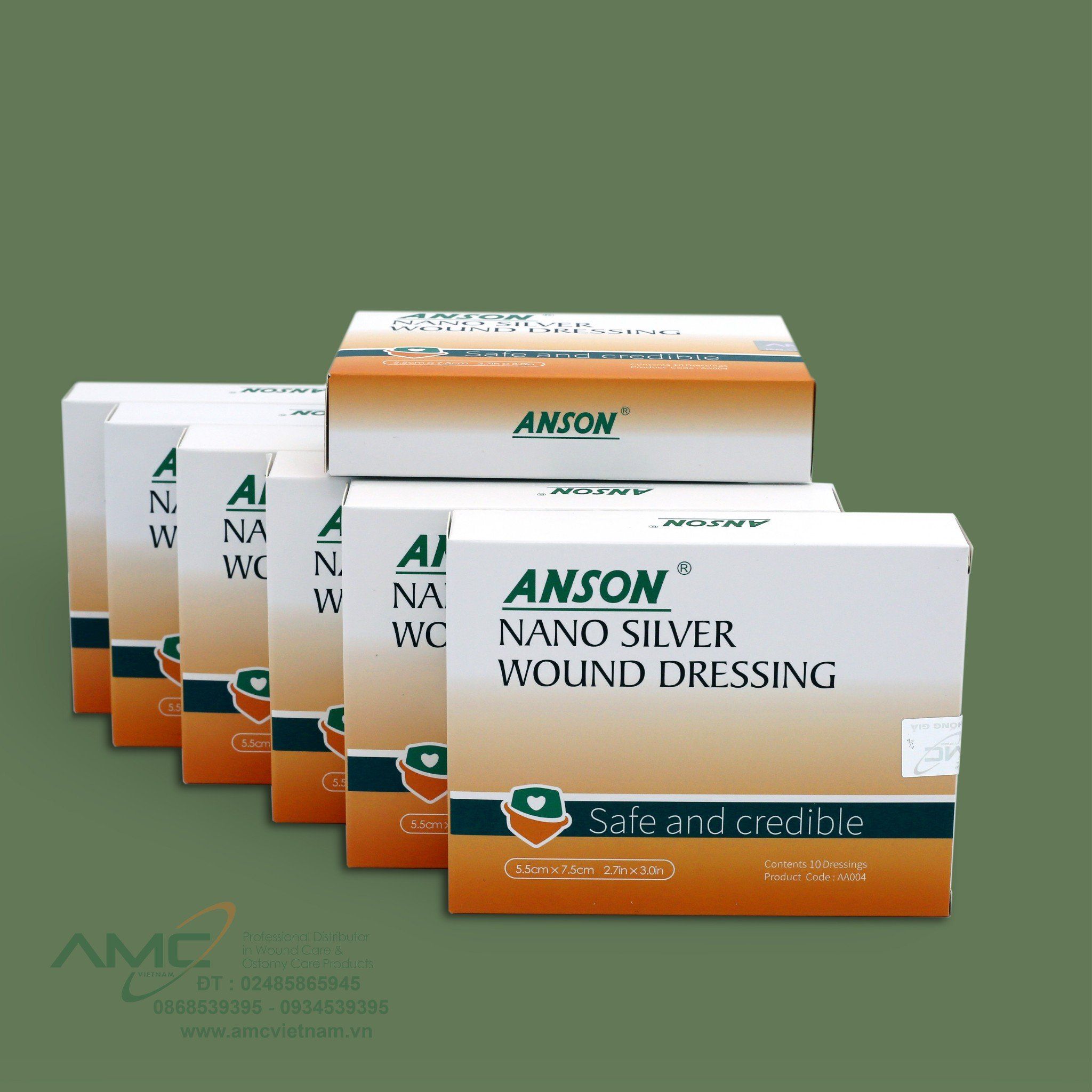 Anson Nano silver wound Dressing 5,5 X 7,5 – amcvietnam