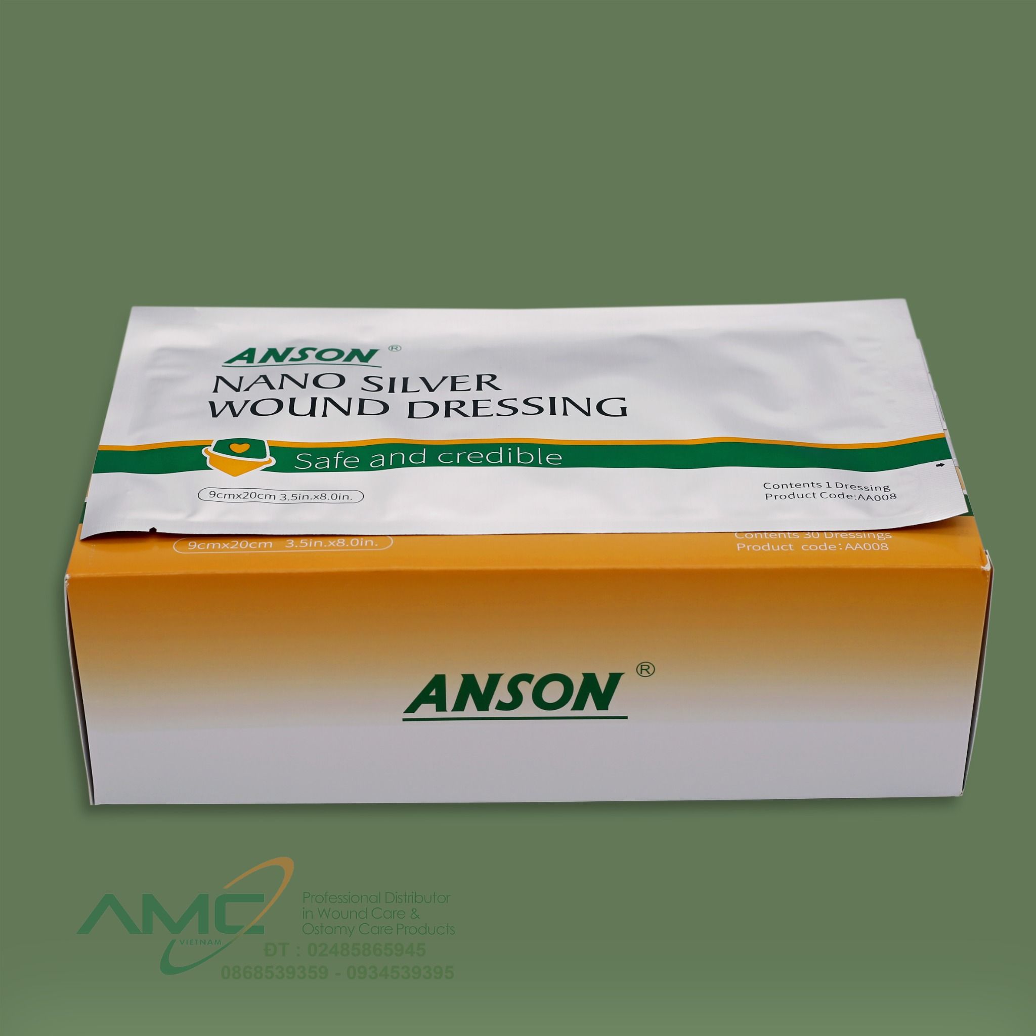 Anson nano silver wound dressing 9x20cm (Băng dán vết thương nano bạc ...