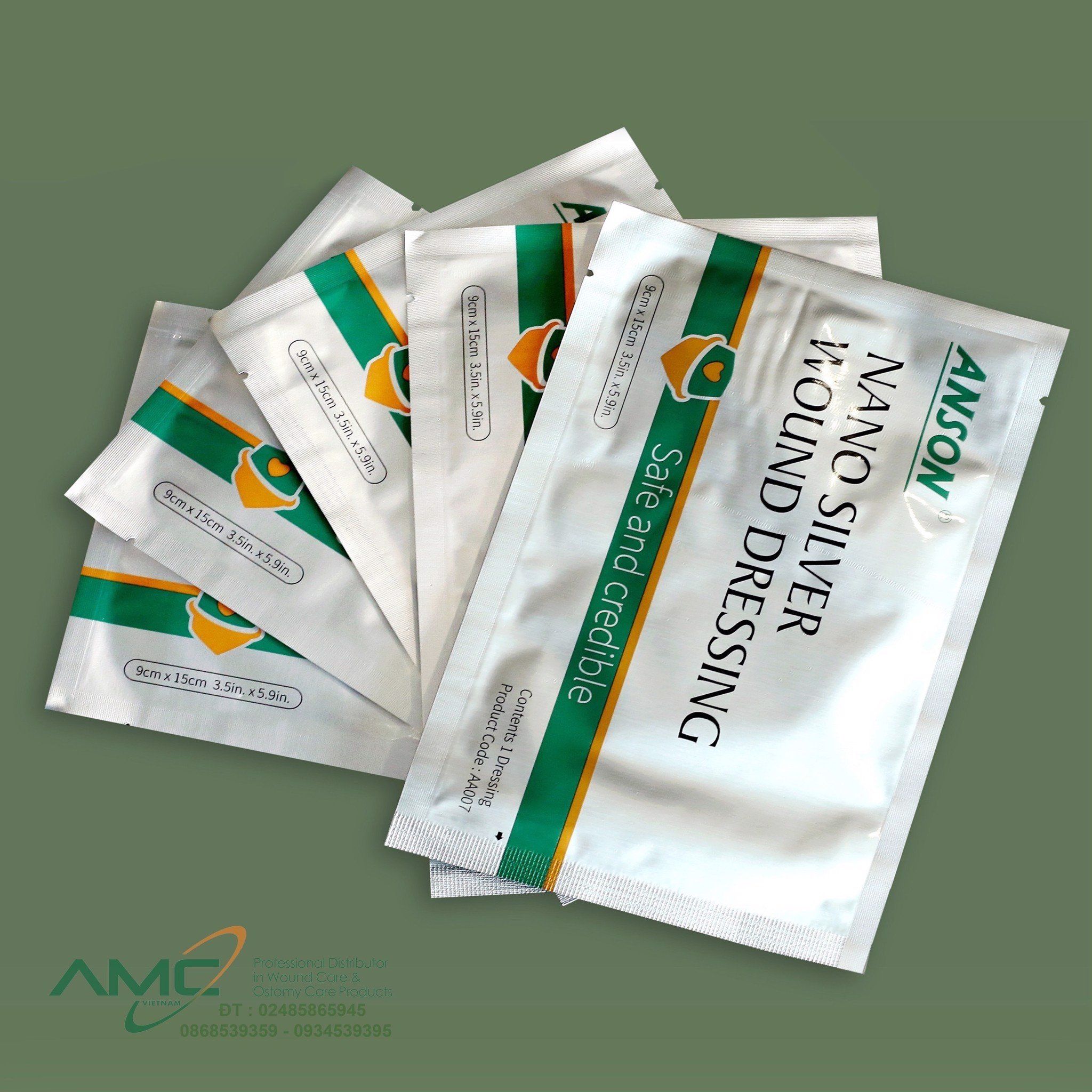 Gạc nano bạc Anson Nano Silver Burn Dressing 9x15cm – amcvietnam