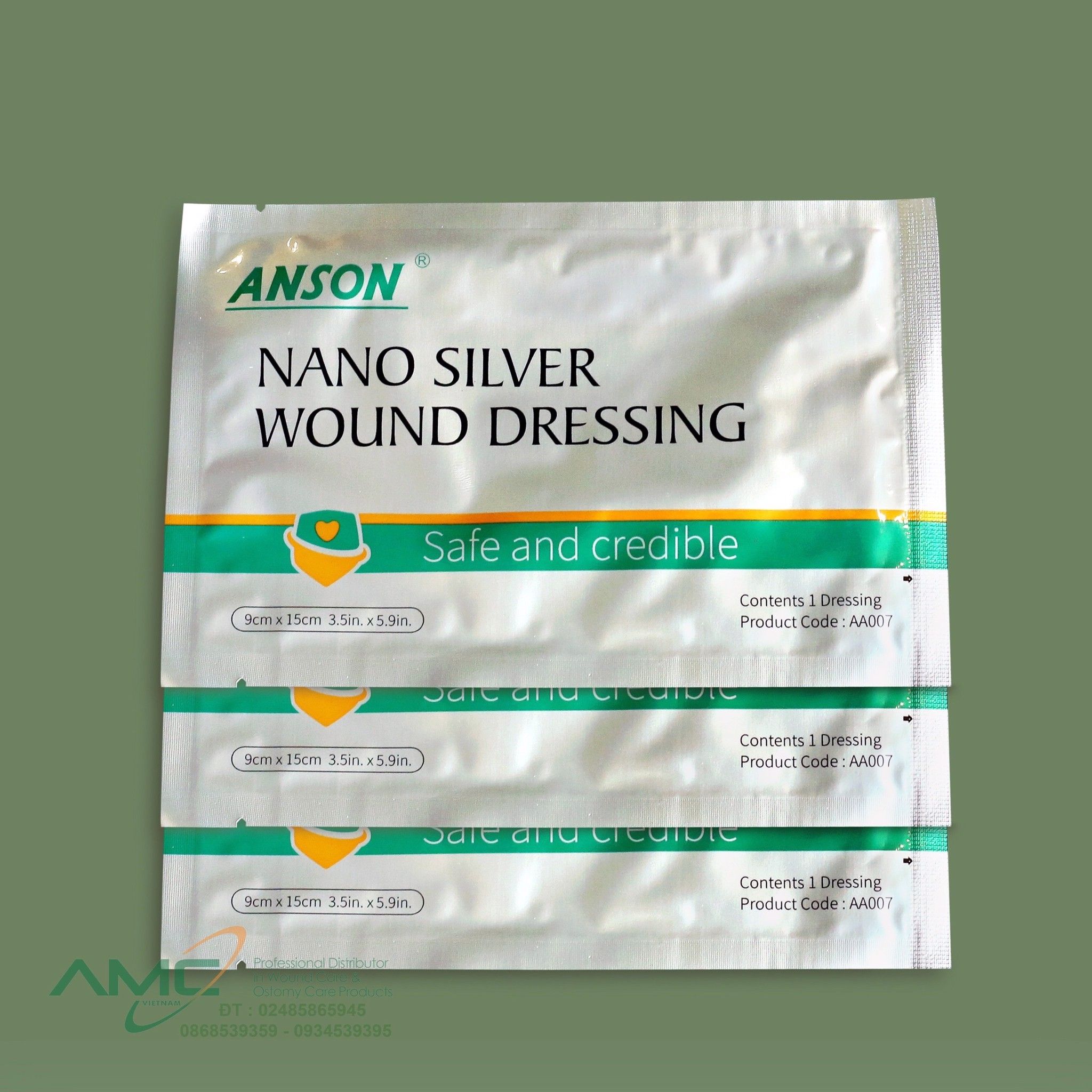 Gạc nano bạc Anson Nano Silver Burn Dressing 9x15cm – amcvietnam