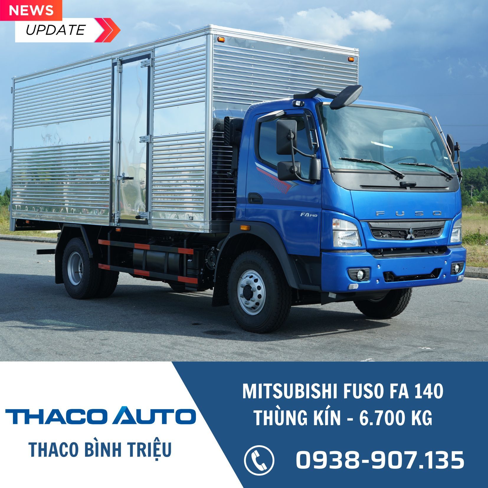 Xe tải Mitsubishi 6 tấn | Fuso FA 140 | Thùng kín – THACO Bình Triệu