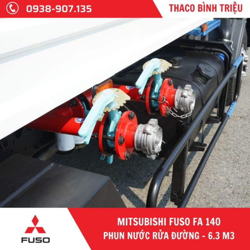 Xe xi téc phun nước rửa đường 6m3 | Fuso FA 140 – THACO Bình Triệu