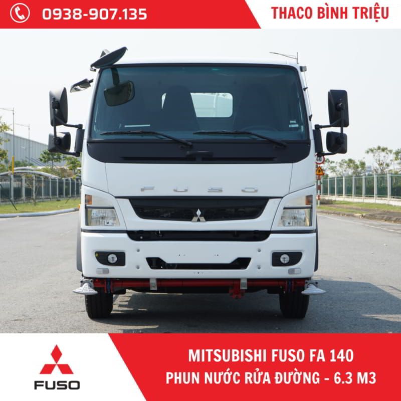 Xe xi téc phun nước rửa đường 6m3 | Fuso FA 140 – THACO Bình Triệu