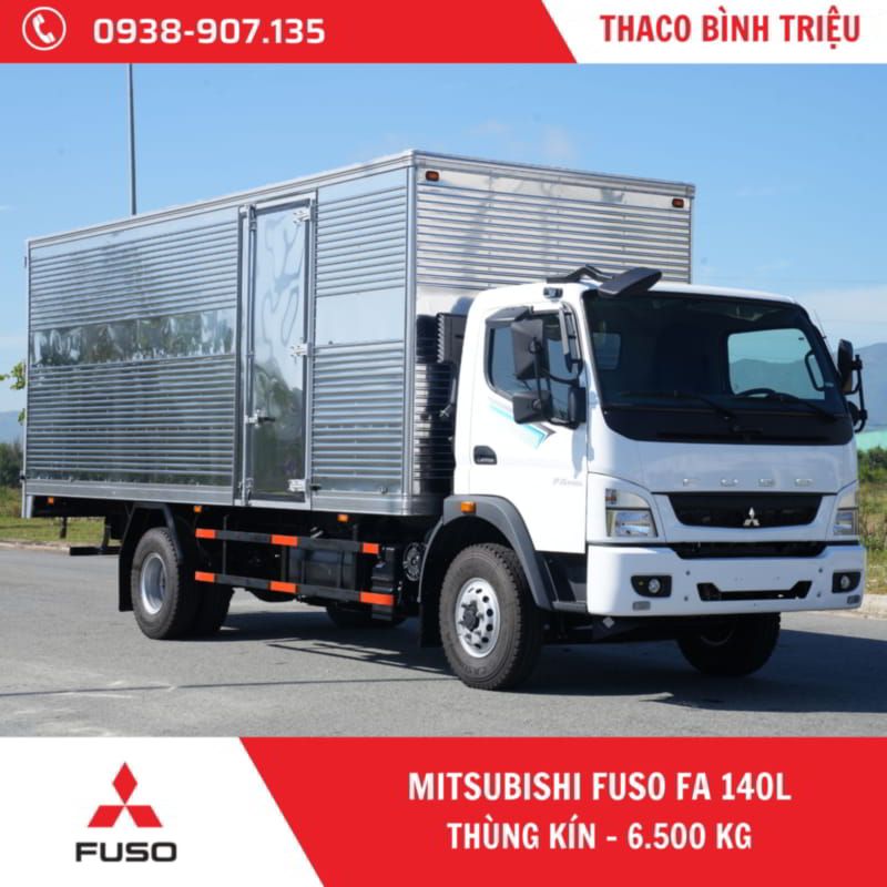 Xe tải Mitsubishi 6 tấn | Fuso FA 140L | Thùng kín – THACO Bình Triệu