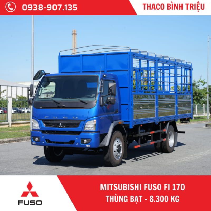 Xe tải Fuso 8 tấn | Mitsubishi Fuso FI 170 | Thùng mui bạt – THACO Bình Triệu