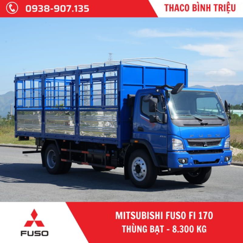 Xe tải Fuso 8 tấn | Mitsubishi Fuso FI 170 | Thùng mui bạt – THACO Bình Triệu
