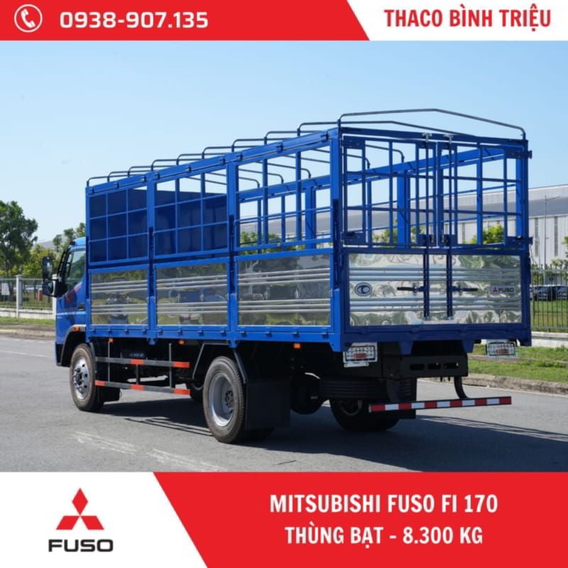 Xe tải Fuso 8 tấn | Mitsubishi Fuso FI 170 | Thùng mui bạt – THACO Bình Triệu