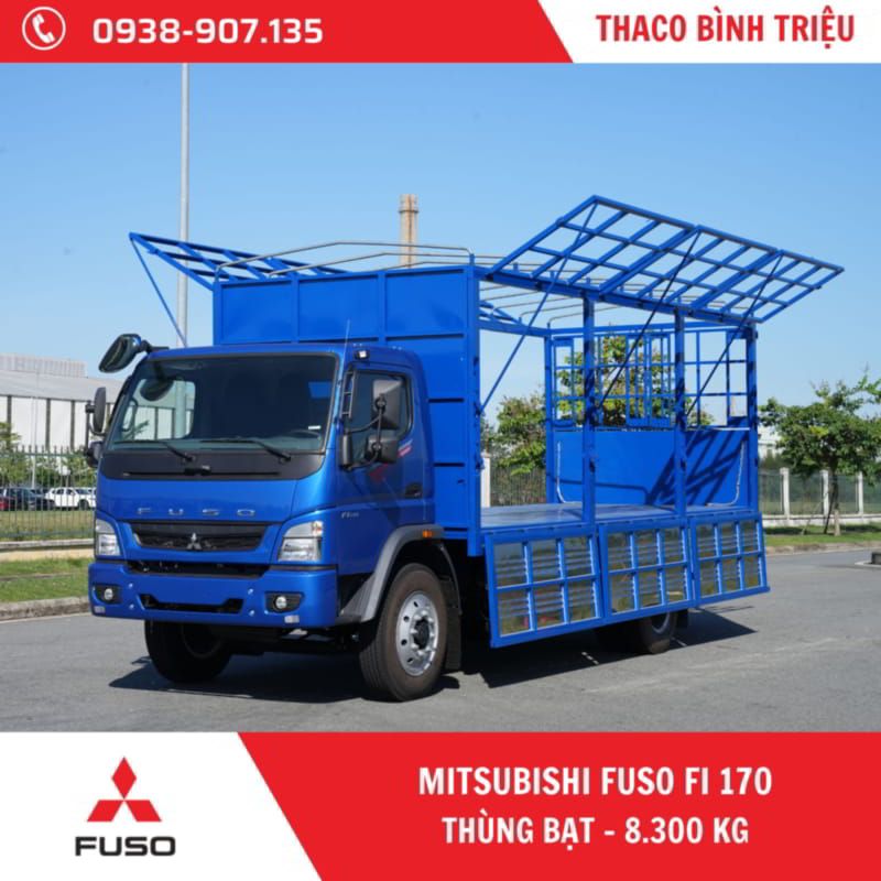 Xe tải Fuso 8 tấn | Mitsubishi Fuso FI 170 | Thùng mui bạt – THACO Bình Triệu