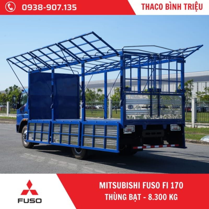 Xe tải Fuso 8 tấn | Mitsubishi Fuso FI 170 | Thùng mui bạt – THACO Bình Triệu