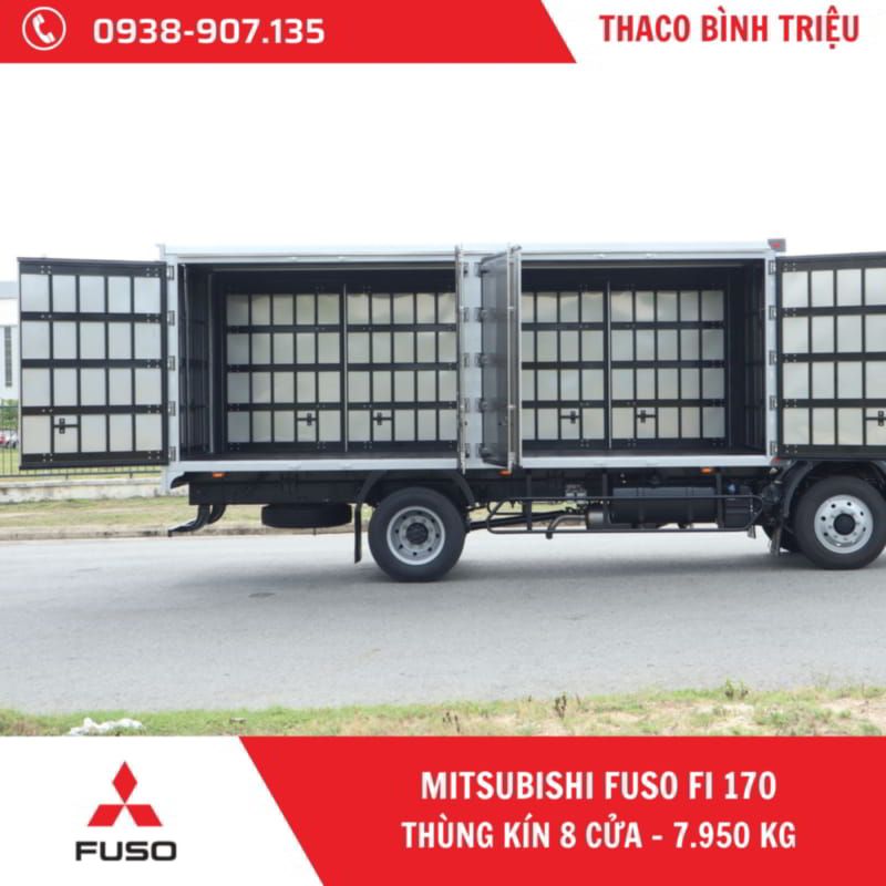 Xe tải Fuso 8 tấn | Mitsubishi Fuso FI 170 | Thùng kín chở pallet – THACO Bình Triệu