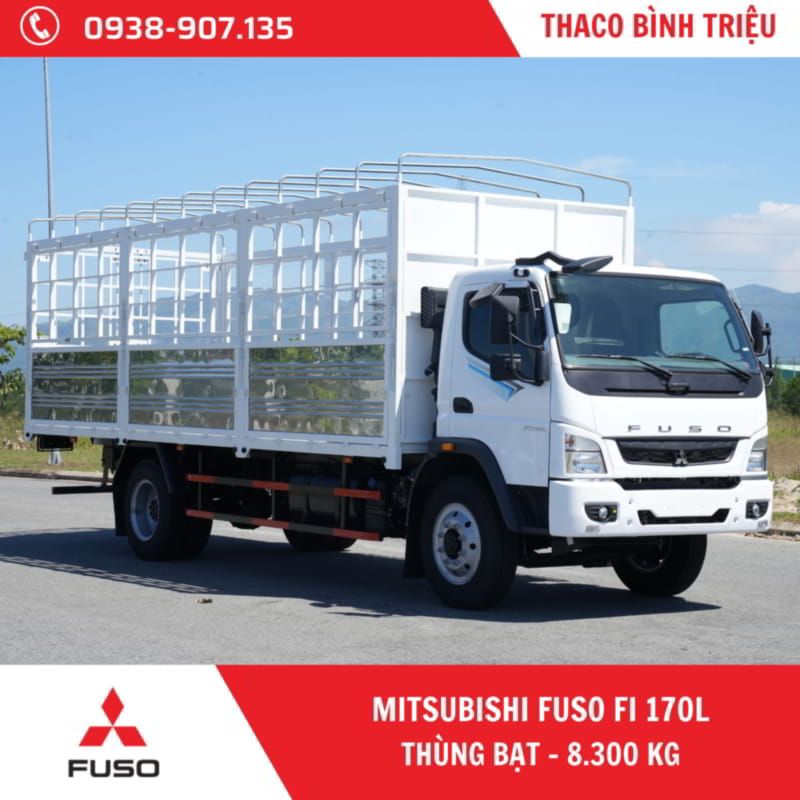 Xe tải Fuso 8 tấn | Mitsubishi Fuso FI 170L | Thùng mui bạt – THACO Bình Triệu
