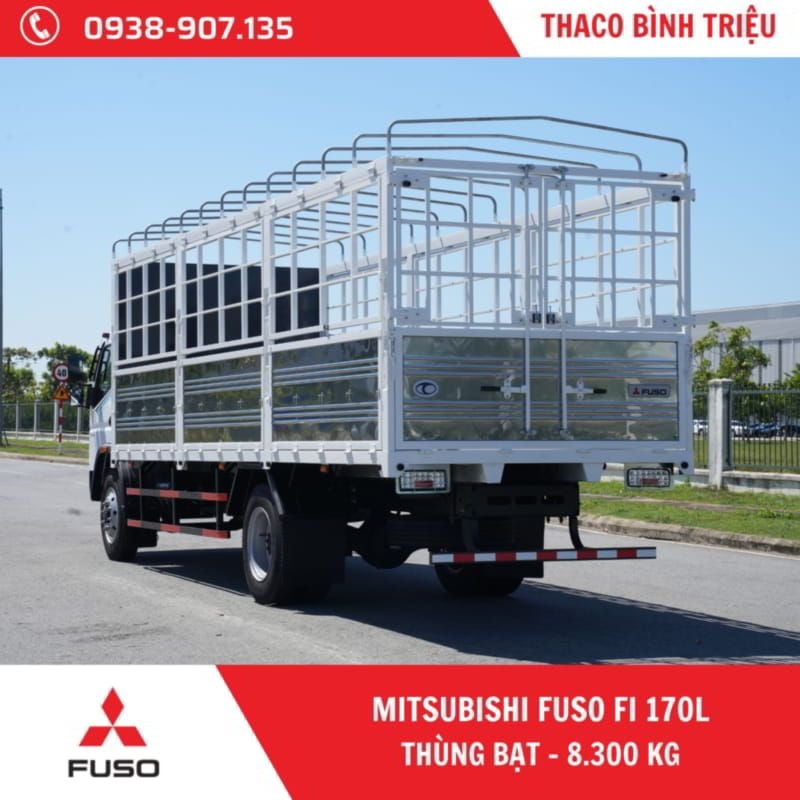 Xe tải Fuso 8 tấn | Mitsubishi Fuso FI 170L | Thùng mui bạt – THACO Bình Triệu