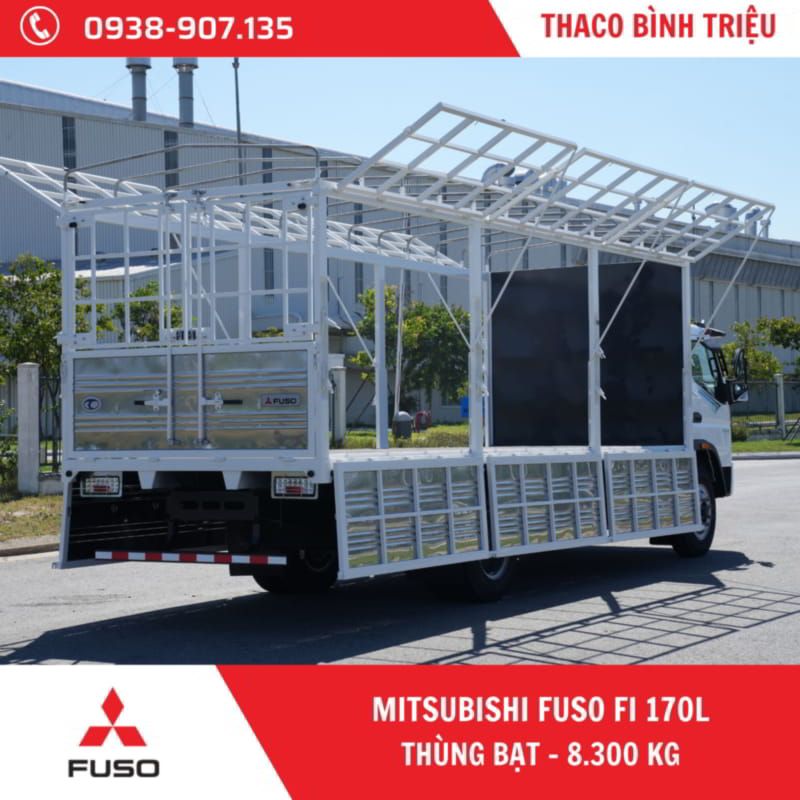 Xe tải Fuso 8 tấn | Mitsubishi Fuso FI 170L | Thùng mui bạt – THACO Bình Triệu