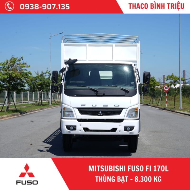 Xe tải Fuso 8 tấn | Mitsubishi Fuso FI 170L | Thùng mui bạt – THACO Bình Triệu