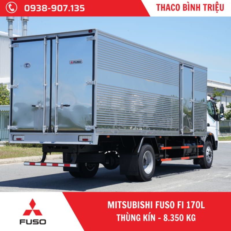 Xe tải Fuso 8 tấn | Fuso FI 170L | Thùng kín – THACO Bình Triệu
