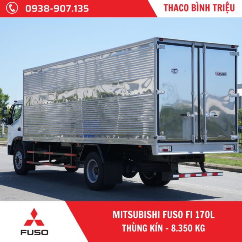 Xe tải Fuso 8 tấn | Fuso FI 170L | Thùng kín – THACO Bình Triệu