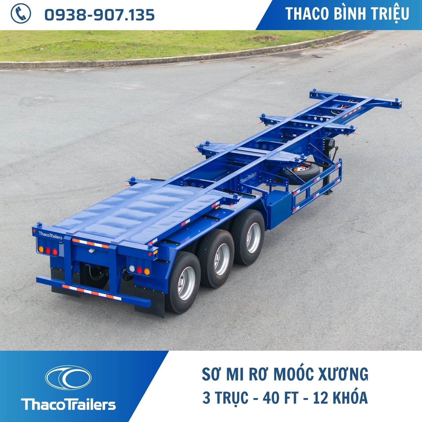 XE SƠ MI RƠ MOÓC THACO CHỞ CONTAINER 40 FEET | 3 TRỤC | 12 KHÓA – THACO ...