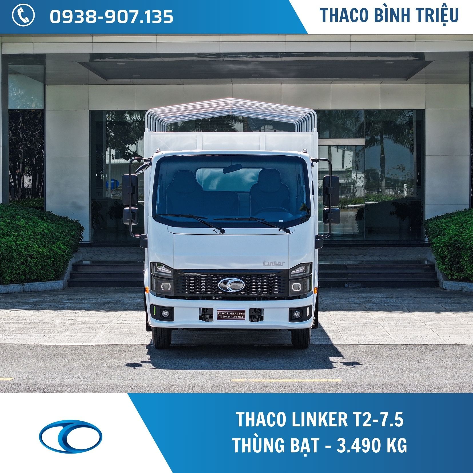 Xe tải Thaco 3.5 tấn | Linker T2-7.5 | Thùng bạt 5,2 m – THACO Bình Triệu