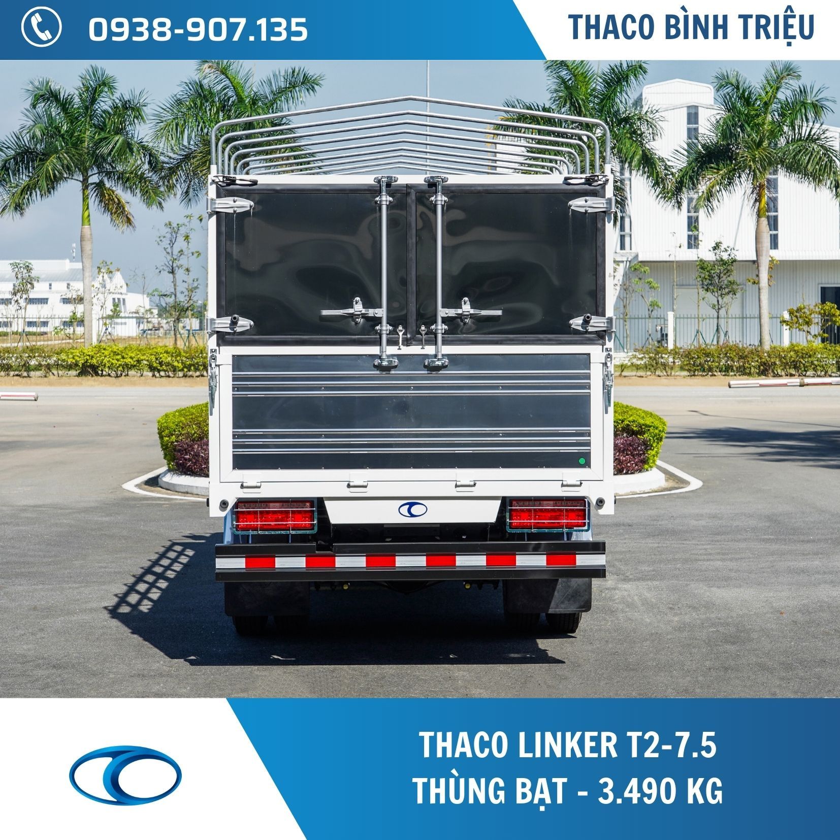 Xe tải Thaco 3.5 tấn | Linker T2-7.5 | Thùng bạt 5,2 m – THACO Bình Triệu