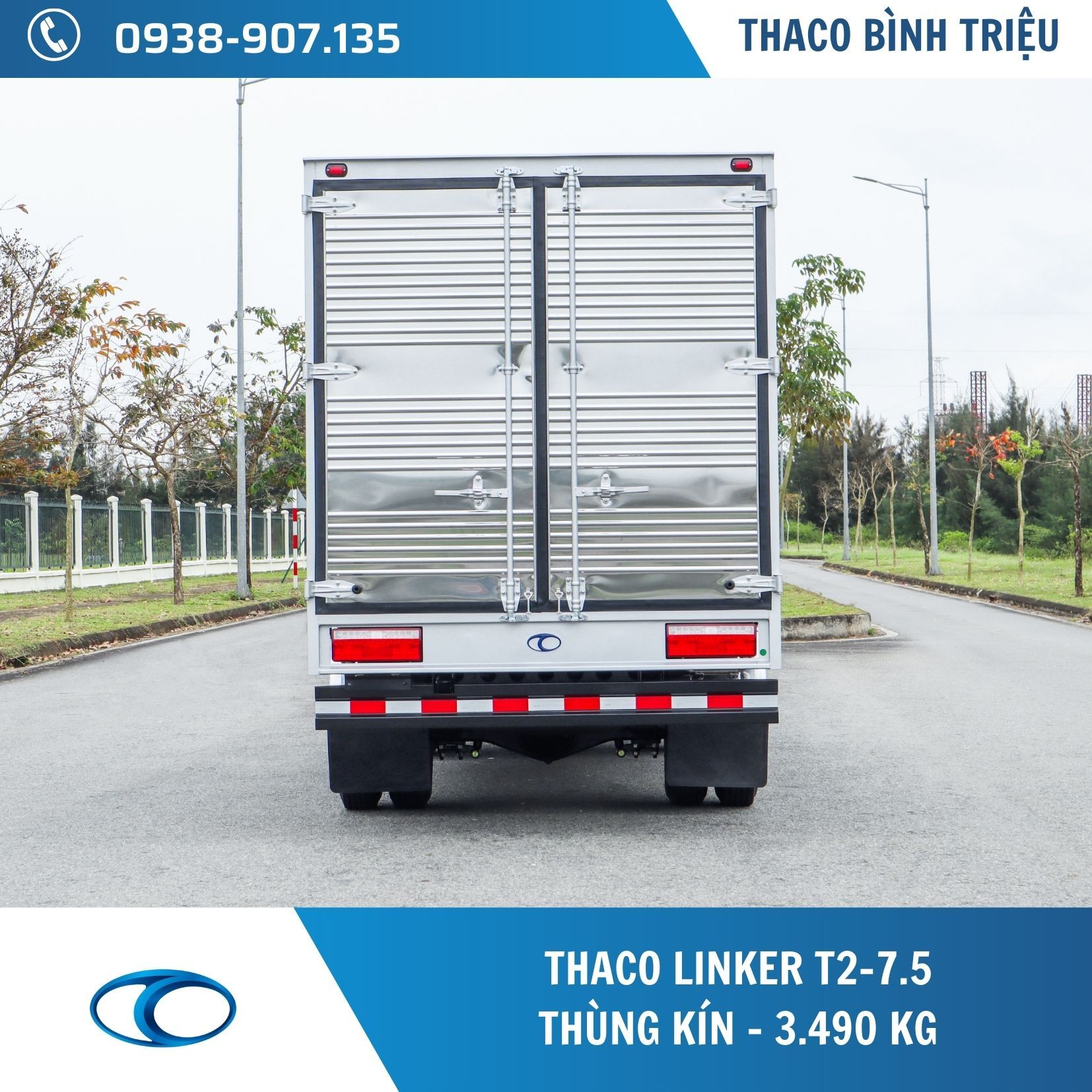 Xe tải Thaco 3.5 tấn | Linker T2-7.5 | Thùng kín 5,2 m – THACO Bình Triệu