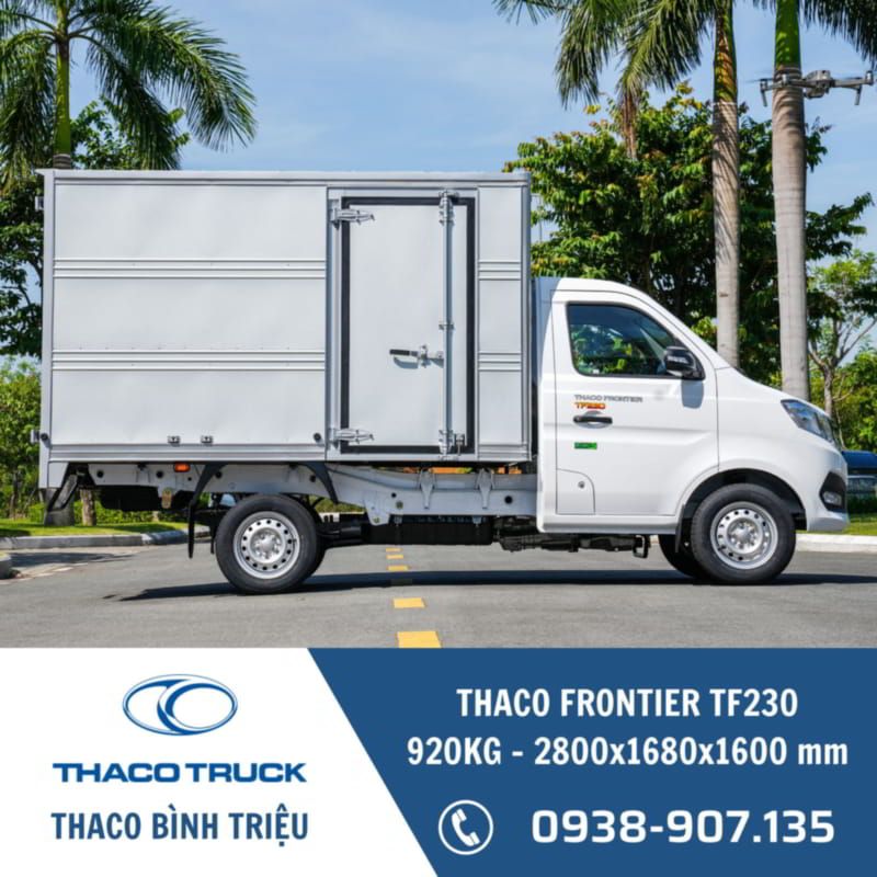 Xe tải THACO Frontier TF230 | Thùng kín | Xe tải 920 kg – THACO Bình Triệu