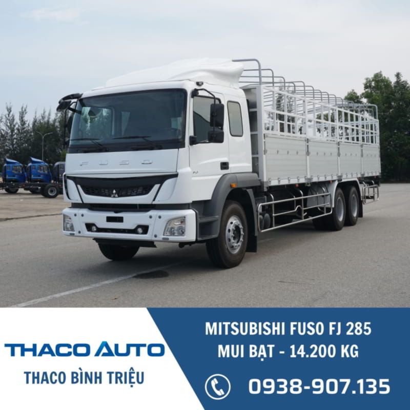 Xe tải 3 chân Fuso | Mitsubishi Fuso FJ 285 | Thùng mui bạt – THACO Bình Triệu