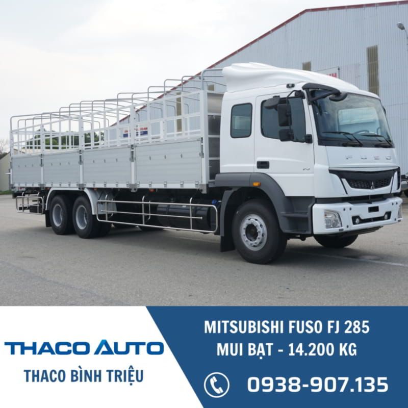 Xe tải 3 chân Fuso | Mitsubishi Fuso FJ 285 | Thùng mui bạt – THACO Bình Triệu