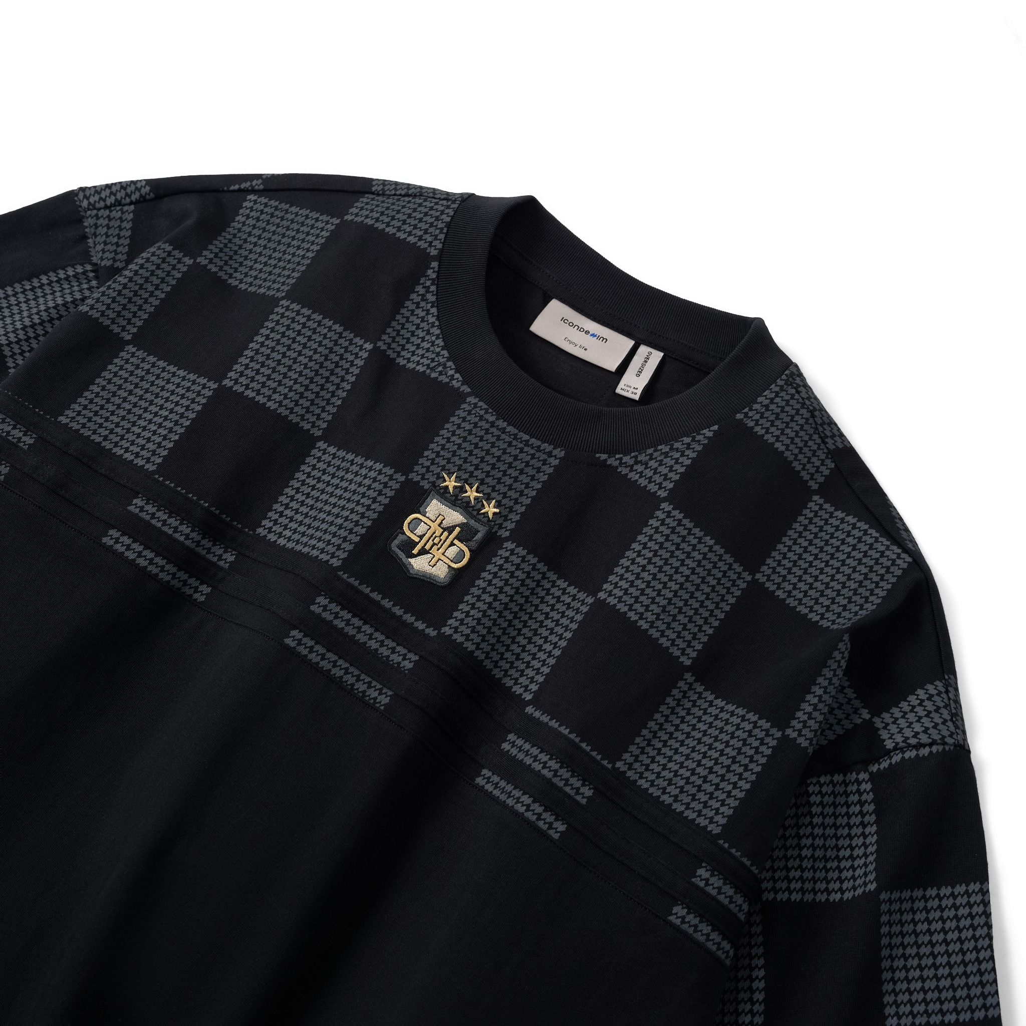 Áo Thun Nam Họa Tiết Pattern N & Embroidered Emblem Form Oversized