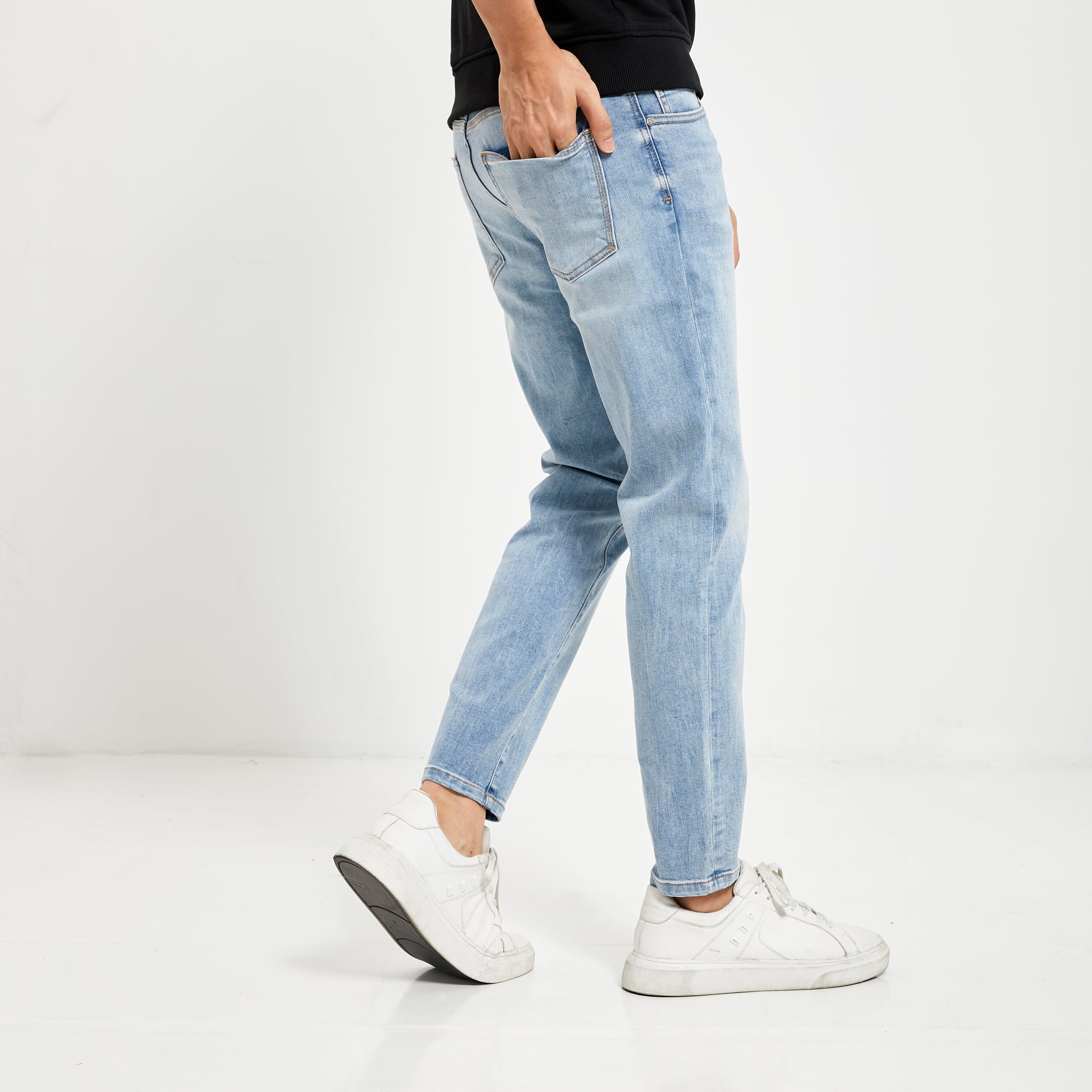 Quần Smart Jean Nam Siêu Co Dãn Xanh Nhạt Form Smart Fit