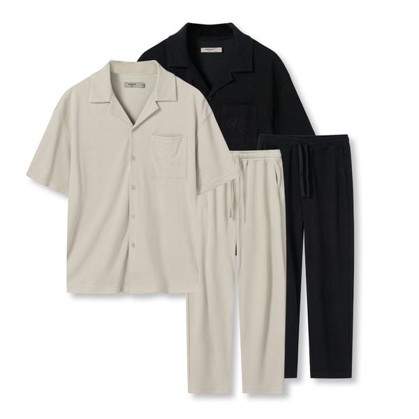 Set Đồ Thun Cotton Jersey Nam Embroidered Essence Form Regular