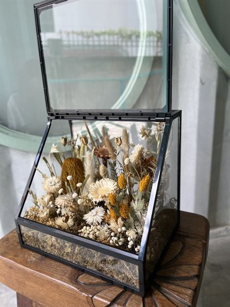 Set hoa decor hộp kính H24xW26xD20cm – Wild Bloom Concept
