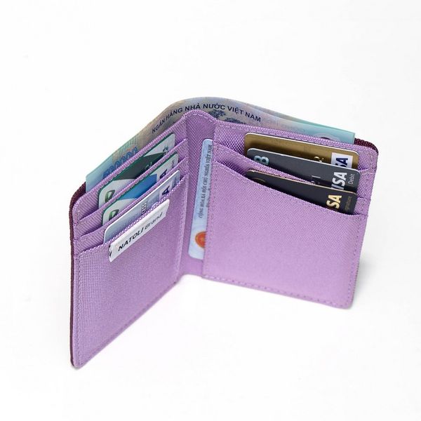 Ví Nam Đứng Màu Đỏ Tím Mini - Simple Vertical Wallet – Natoli