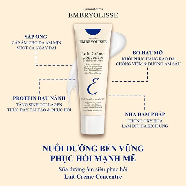 Kem Dưỡng Ẩm Phục Hồi Da Embryolisse Lait Creme Concentré – Beny Cosmetics