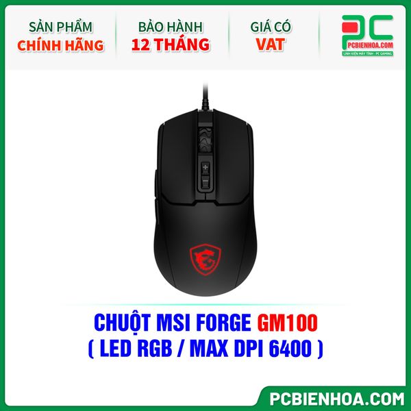 CHUỘT MSI FORGE GM100 ( LED RGB / MAX DPI 6400 ) – PCBIENHOA