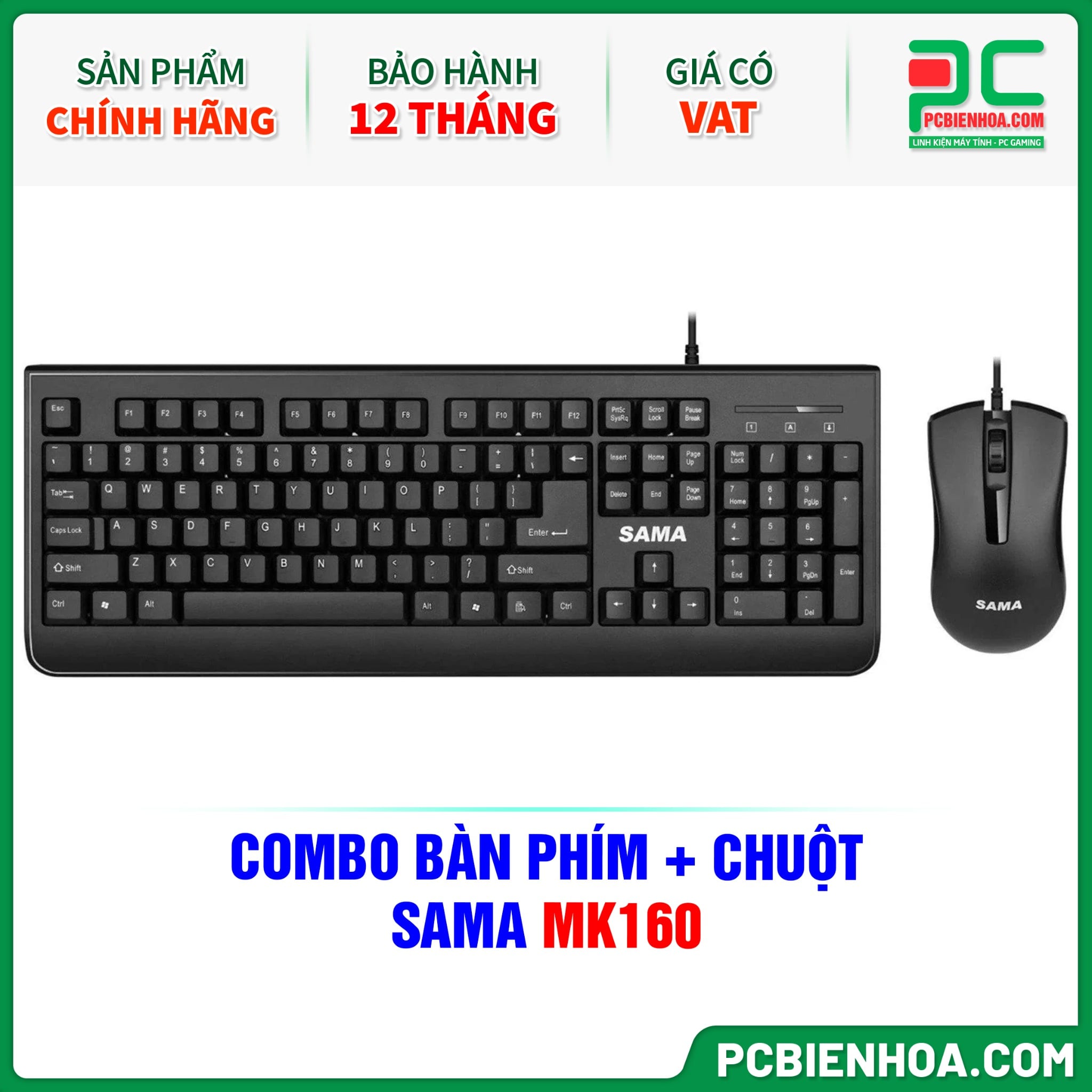 COMBO BÀN PHÍM + CHUỘT SAMA MK160 – PCBIENHOA