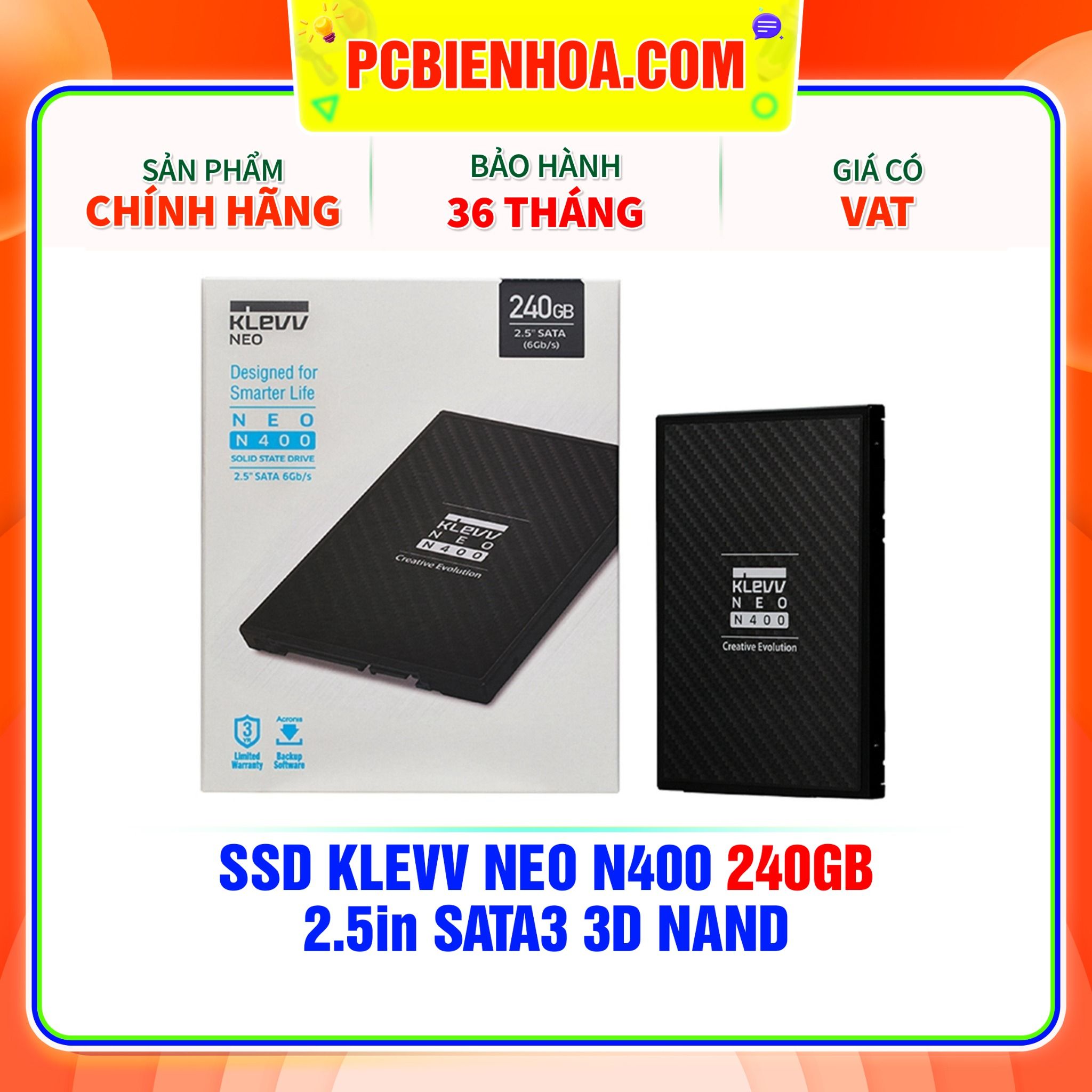 SSD KLEVV NEO N400 240GB 2.5in SATA3 3D NAND – PCBIENHOA
